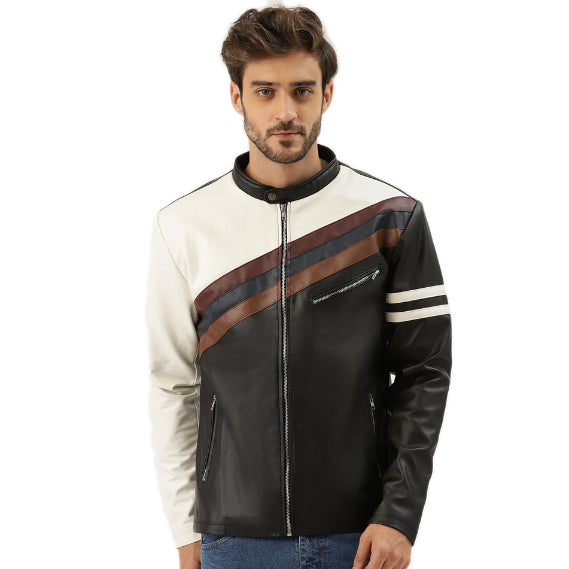 Leather Retail Men's Solid Leather Jacket(LRCDBL)