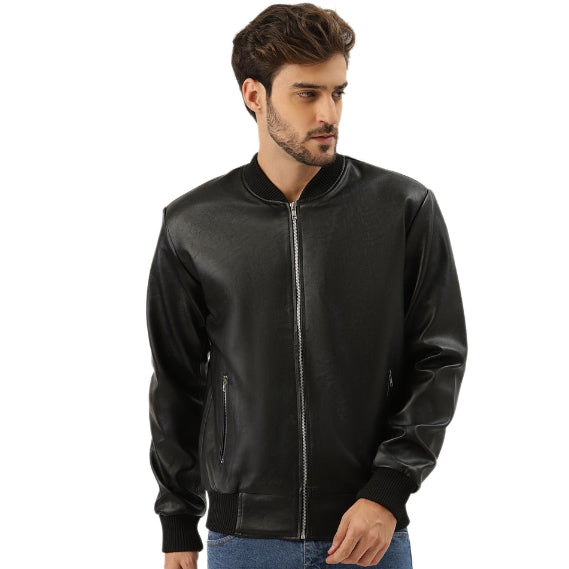 Leather Retail Men's Regular Jacket(LRELBL)